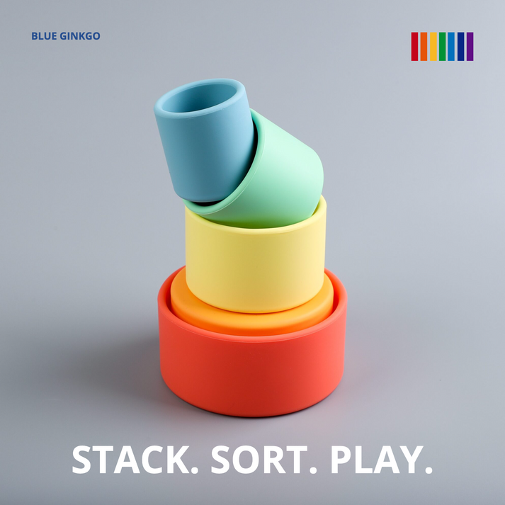 Silicone Nesting and Stacking Cups | BLUE GINKGO